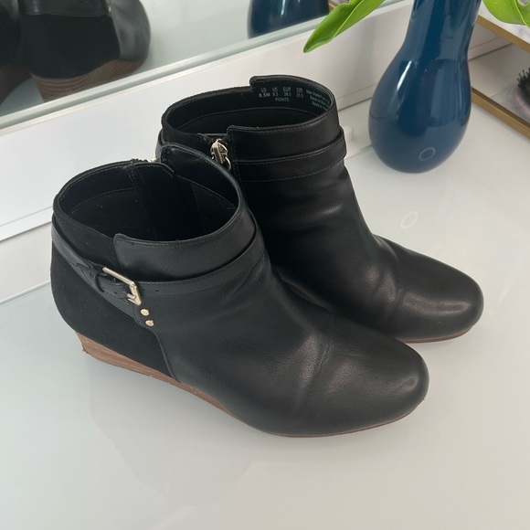 Dr. Scholl's | Shoes | Dr Scholls Double Wedge Bootie In Black | Poshmark